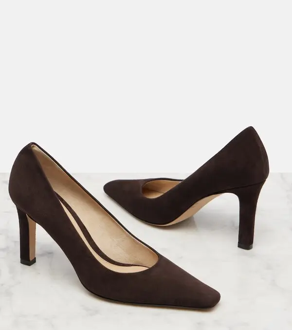 THE ROW Carla 80 Suede Pumps