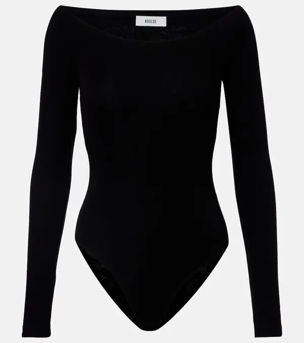 AGOLDE Maren Off-shoulder Bodysuit - Black