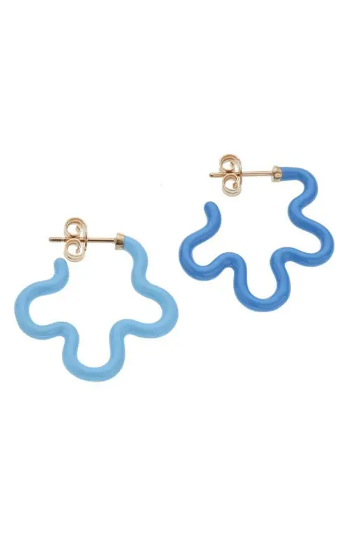 Bea Bongiasca Flower Power Two-tone Hoop Earrings - Blue