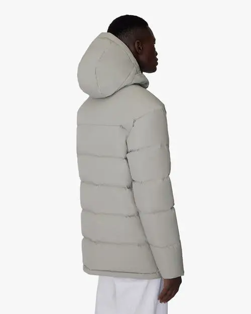 QUARTZ CO. Alexander Hooded Recycled Down Winter Jacket - Ice