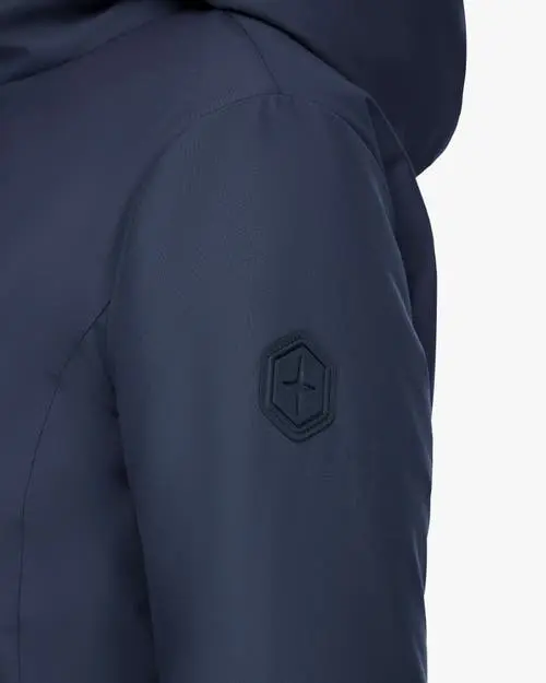QUARTZ CO. Mara Hooded Insulated Winter Jacket - True Navy