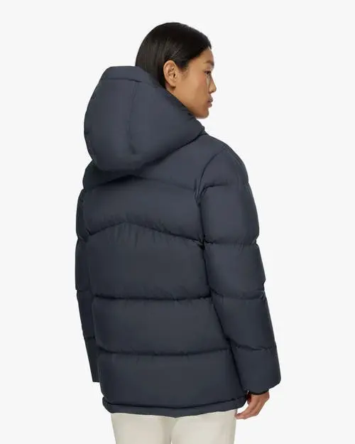 QUARTZ CO. Paige Hooded Down Winter Jacket - True Navy