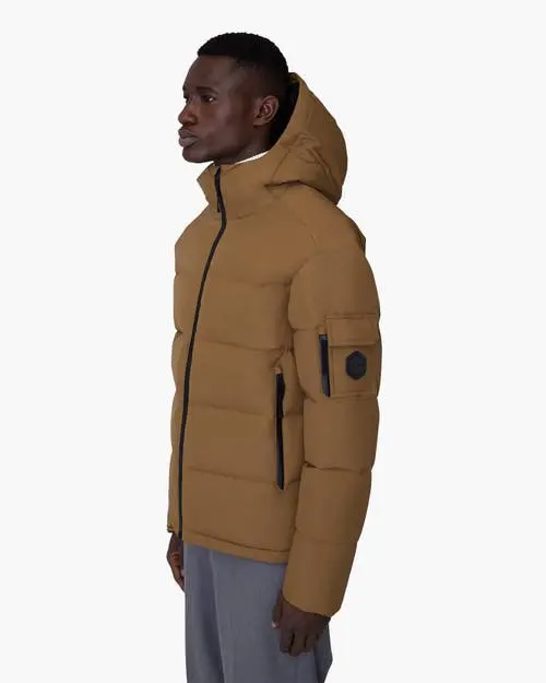 QUARTZ CO. Dawson Hooded Recycled Down Jacket - Camel