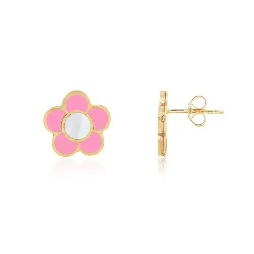 THE LOVERY FINE JEWELRY Daisy Stud Earrings - Bubblegum Pink