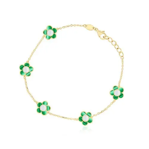 THE LOVERY Daisy Bracelet - Malachite