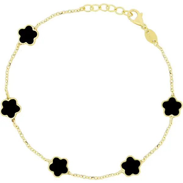 THE LOVERY FINE JEWELRY Flower Bracelet - Onyx
