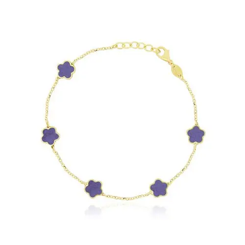 THE LOVERY FINE JEWELRY Flower Bracelet - Amethyst