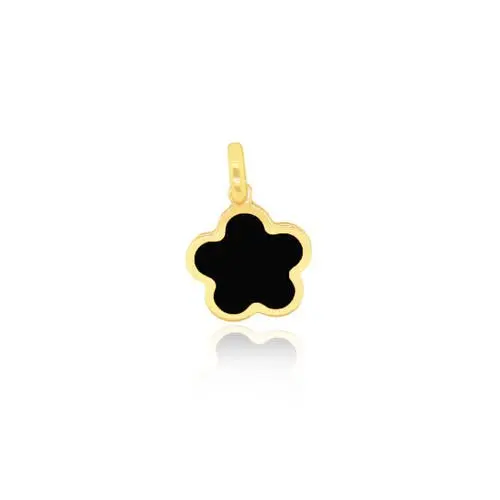 THE LOVERY FINE JEWELRY Flower Charm In 14k Yellow Gold With - Onyx