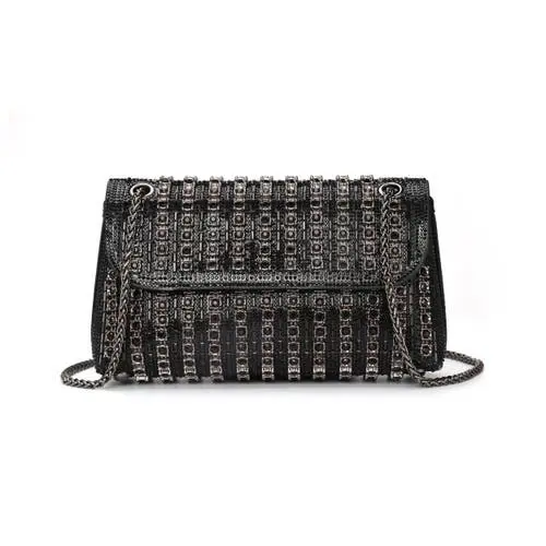 LADY COUTURE Embellished Handbag - Black/gunmetal
