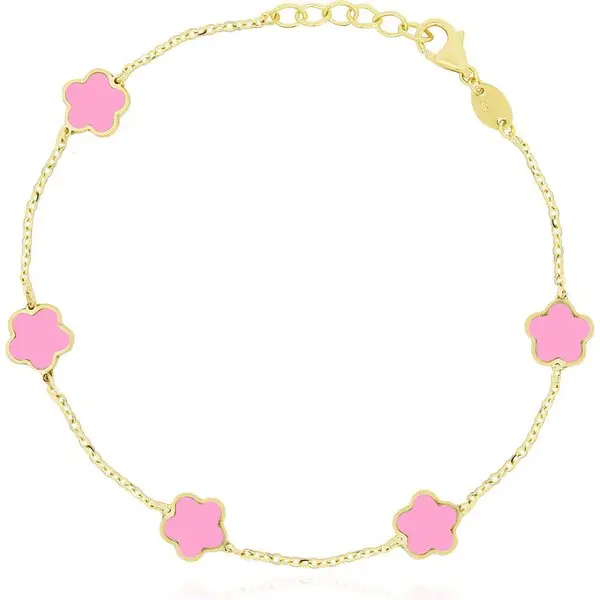 THE LOVERY FINE JEWELRY Flower Bracelet - Bubblegum Pink