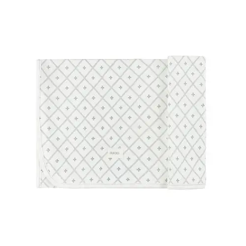 ELY'S & CO. Aurora Classics Diamond Print Collectionblanket - Ivory/blue