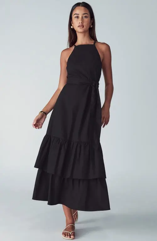 WILLA Lou Tiered Midi-length Dress - Black