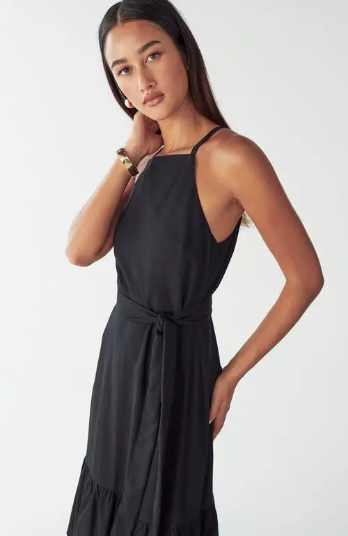 WILLA Lou Tiered Midi-length Dress - Black