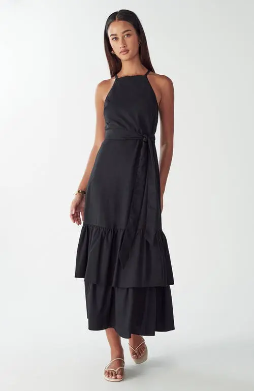 WILLA Lou Tiered Midi-length Dress - Black