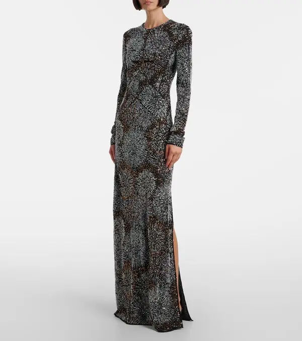 Rabanne Embellished Caped Gown