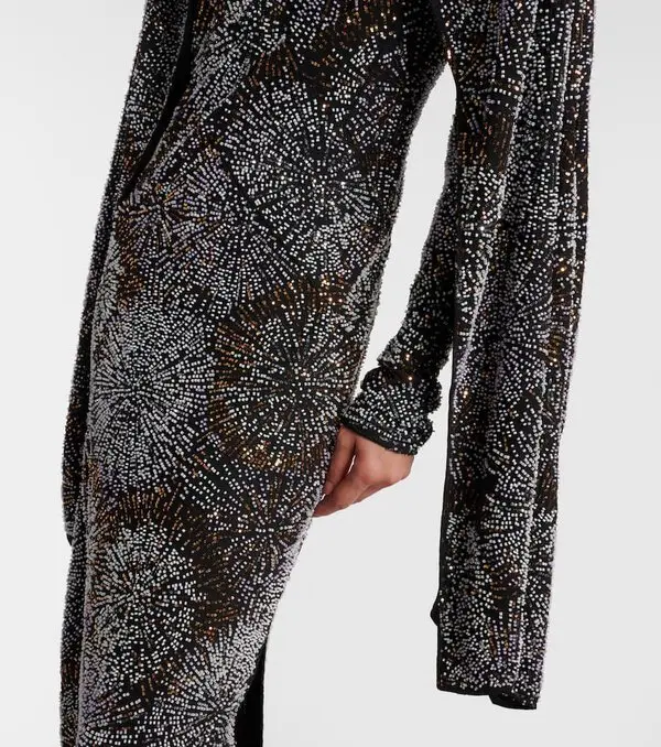 Rabanne Embellished Caped Gown