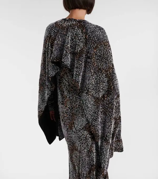 Rabanne Embellished Caped Gown