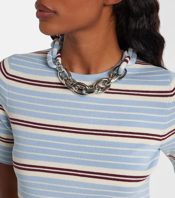 Rabanne Striped Chain Detail Top