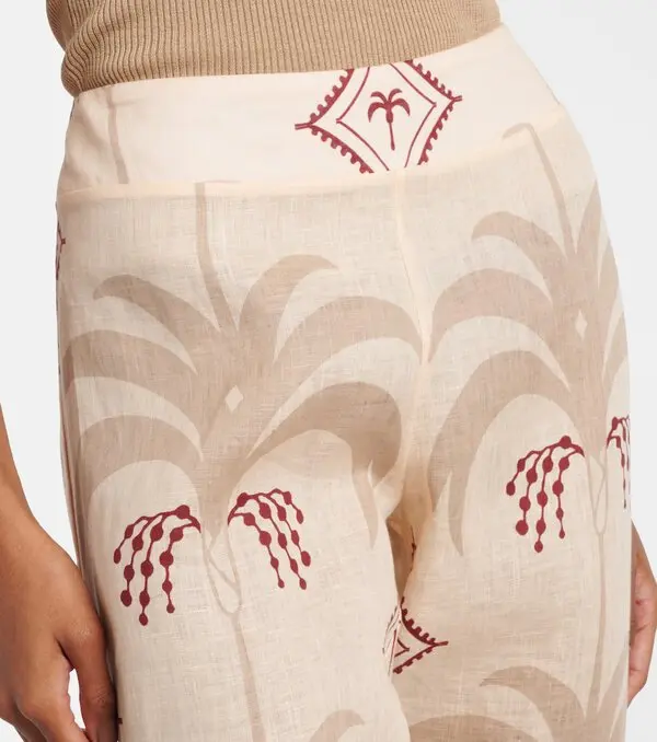 Johanna Ortiz Printed Linen Flared Pants