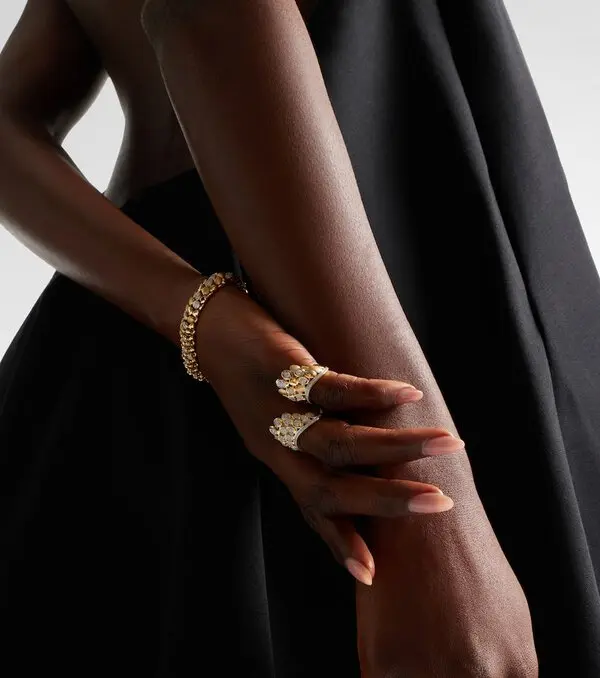 RAINBOW K Blossom Pinky Ring