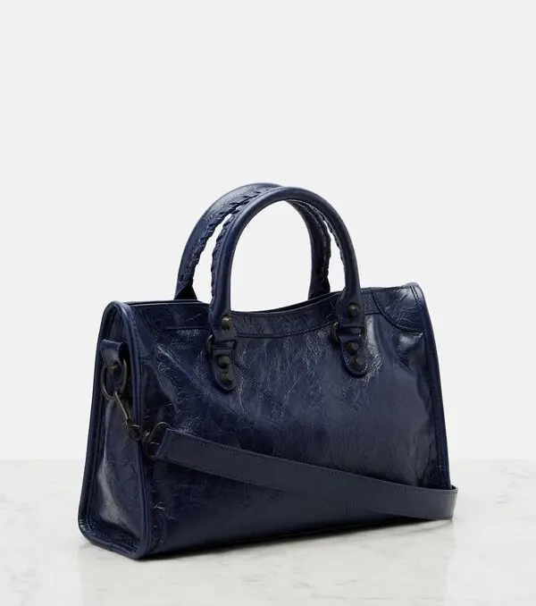 Balenciaga Le City Small Leather Tote Bag - Blue