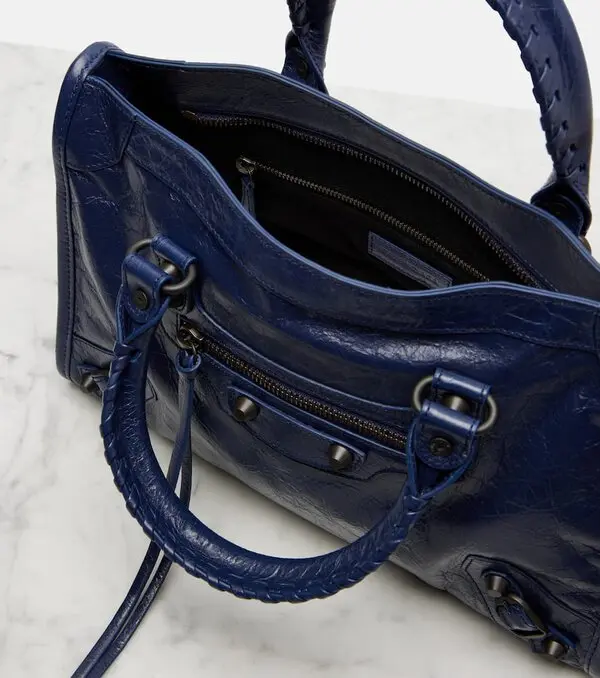Balenciaga Le City Small Leather Tote Bag - Blue