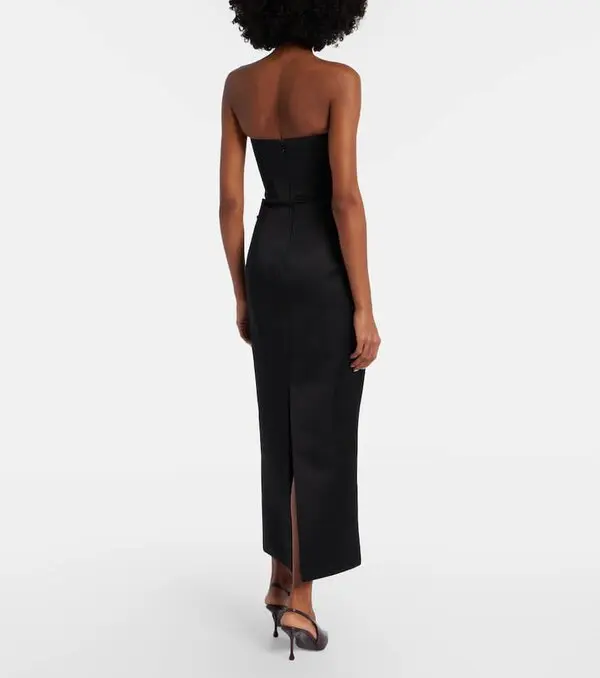LEO LIN Rayna Floral-appliqué Midi Dress