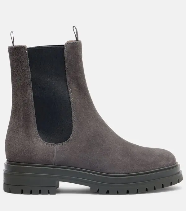 GIANVITO ROSSI Chester Suede Chelsea Boots - Grey