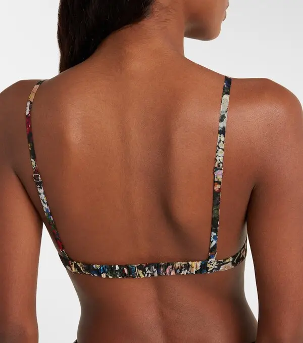 Khaite Talita Floral Silk Bra Top - Multicoloured
