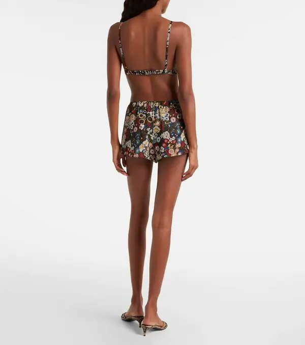 Khaite Talita Floral Silk Bra Top - Multicoloured