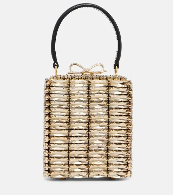 SELF-PORTRAIT Crystal-embellished Box Bag