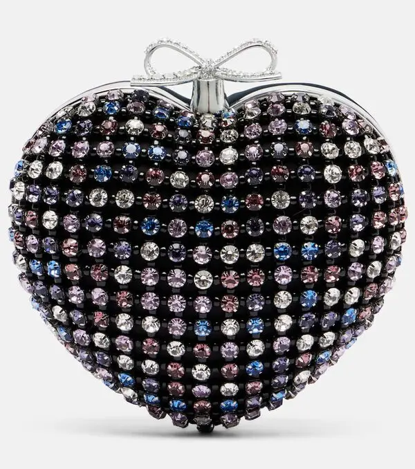 SELF-PORTRAIT Crystal-embellished Clutch - Multicoloured