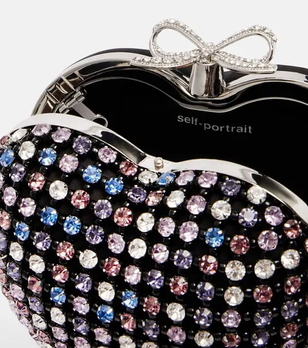 SELF-PORTRAIT Crystal-embellished Clutch - Multicoloured