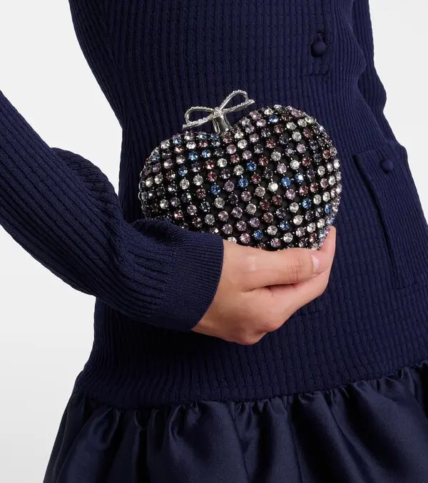 SELF-PORTRAIT Crystal-embellished Clutch - Multicoloured