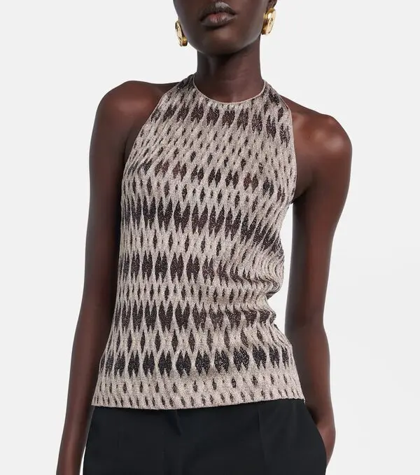 Missoni Halterneck Lamé Top - Beige