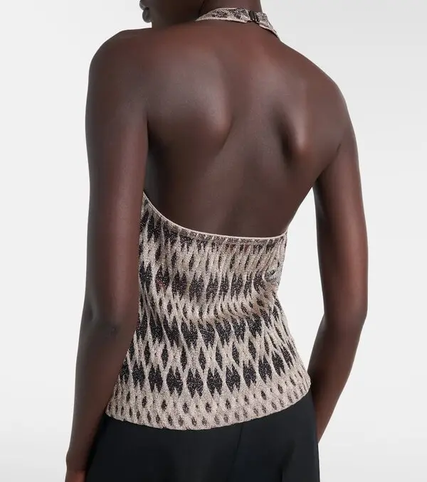 Missoni Halterneck Lamé Top - Beige