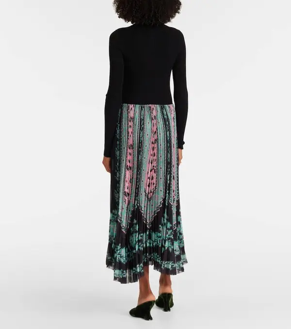 La DoubleJ Moondance Plisse Satin Midi Dress