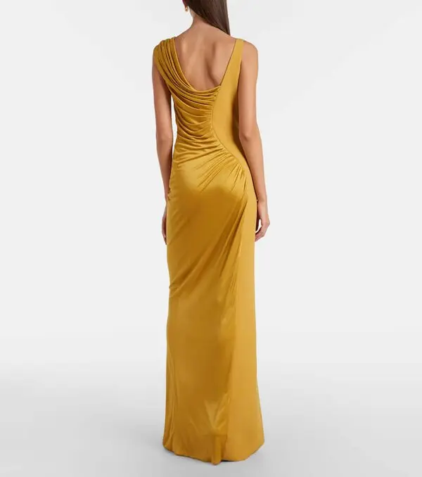 Versace Medusa '95 Draped Jersey Gown - Gold