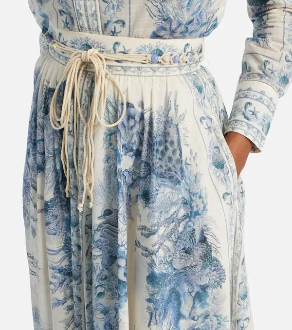 Zimmermann Wanderlust Cotton Midi Skirt