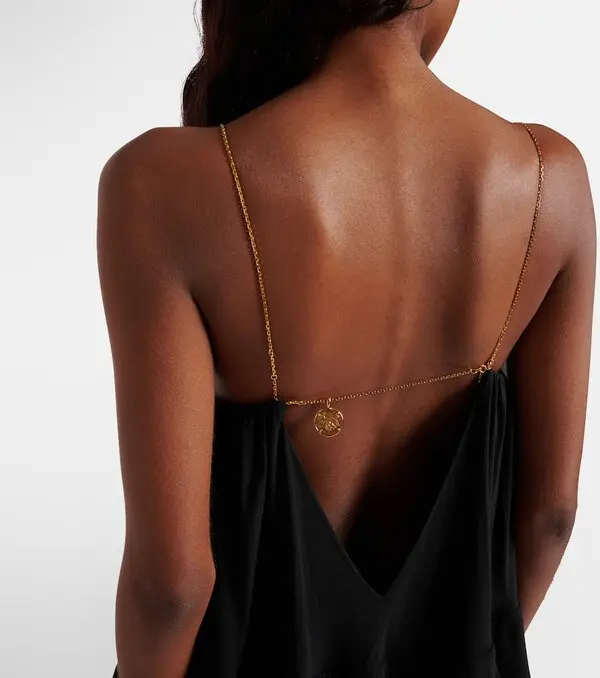 Chloé Embellished Open-back Silk Georgette Maxi Dress