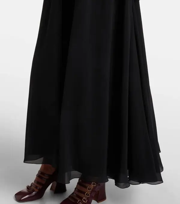 Chloé Embellished Open-back Silk Georgette Maxi Dress