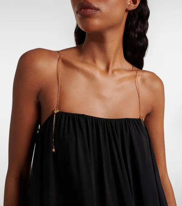 Chloé Embellished Open-back Silk Georgette Maxi Dress