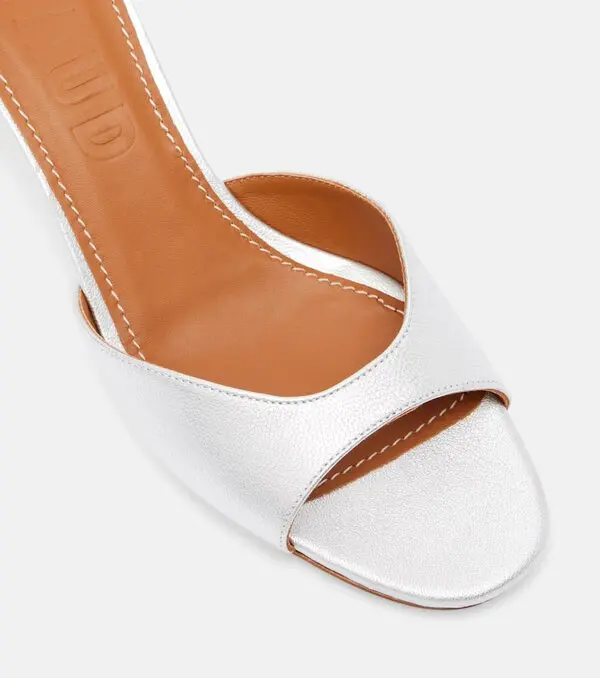 Staud Brigitte Leather Mules - Silver