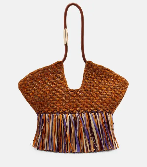 Zimmermann Golden Time Medium Raffia Tote Bag