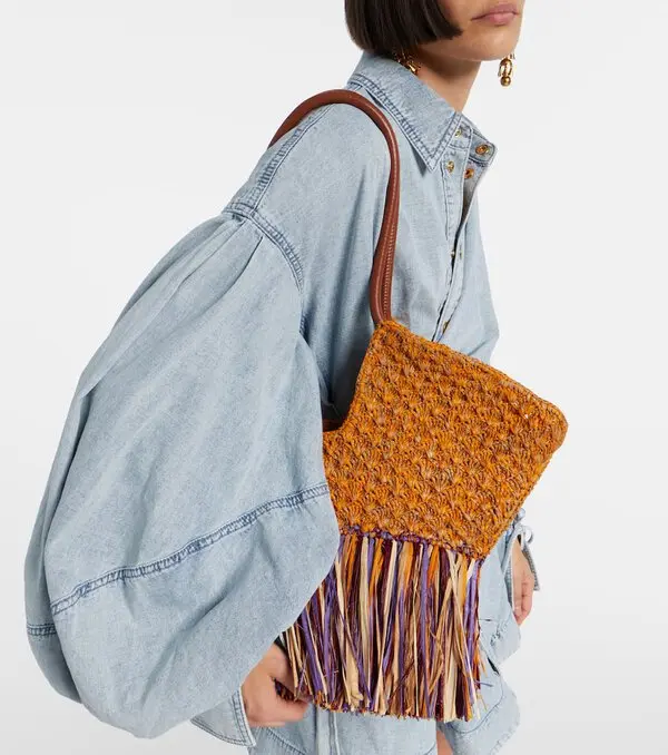 Zimmermann Golden Time Medium Raffia Tote Bag