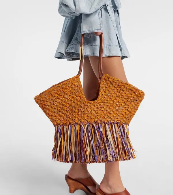 Zimmermann Golden Time Medium Raffia Tote Bag