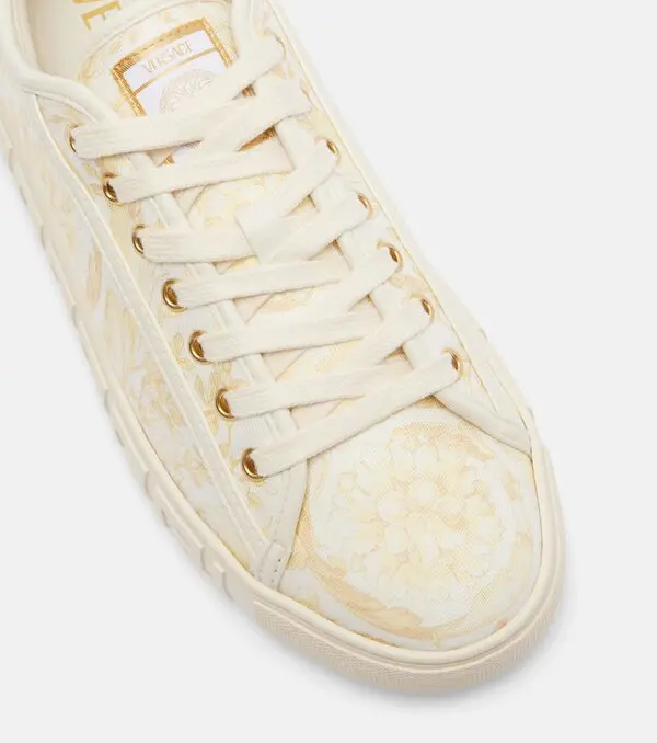 Versace Greca Canvas Sneakers - Yellow