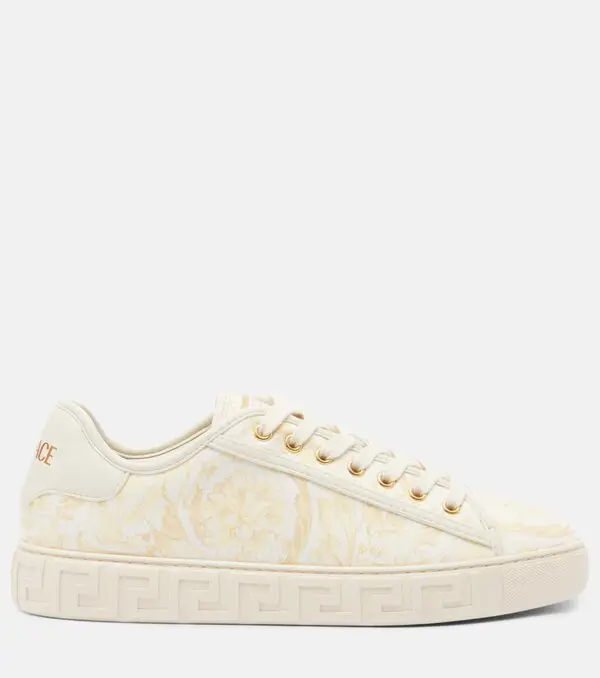 Versace Greca Canvas Sneakers - Yellow