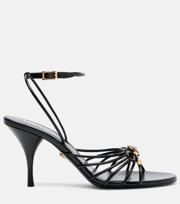 Versace Leather Slingback Sandals - Black