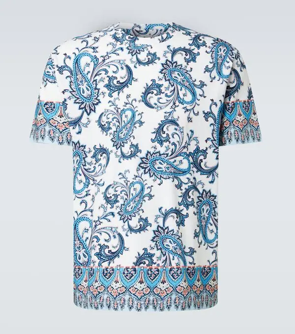 Etro Paisley Cotton T-shirt - Blue